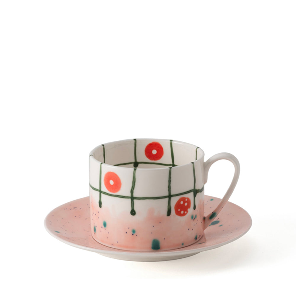 The Net Green Teacup & Saucer
